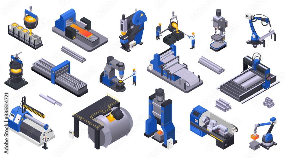 Metal Industry Set Stock Vector | Adobe Stock