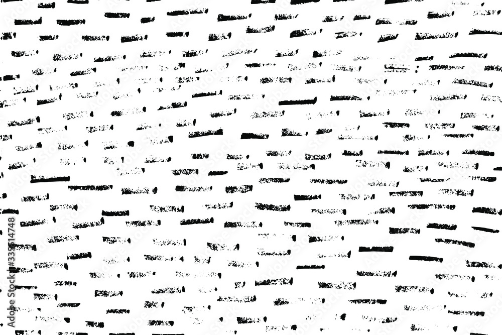 Grunge texture of horizontal short dashes. Monochrome background of ...