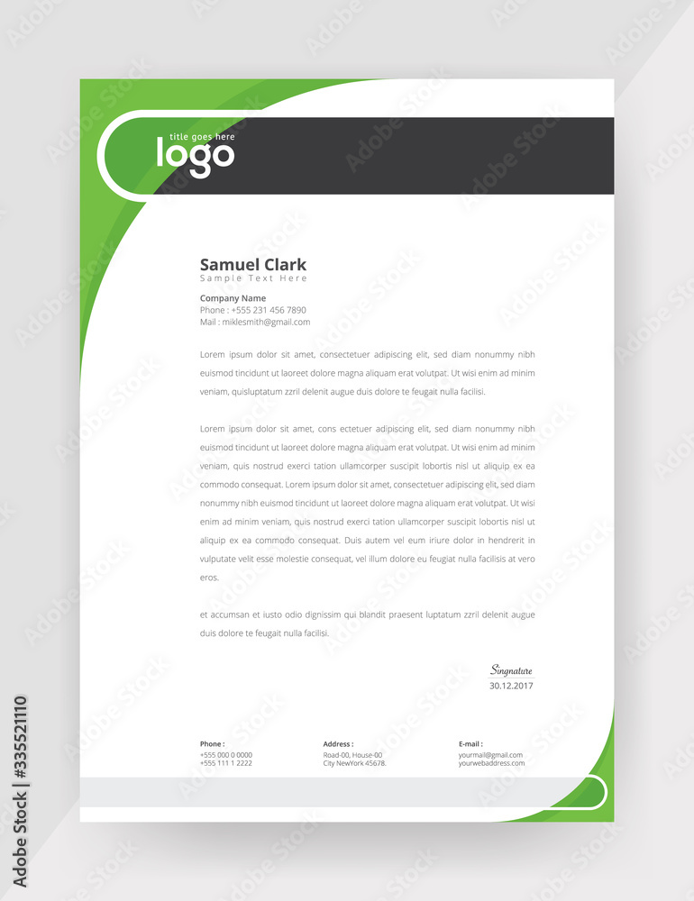 Unique style letter head templates for your Business. Stock Vector ...