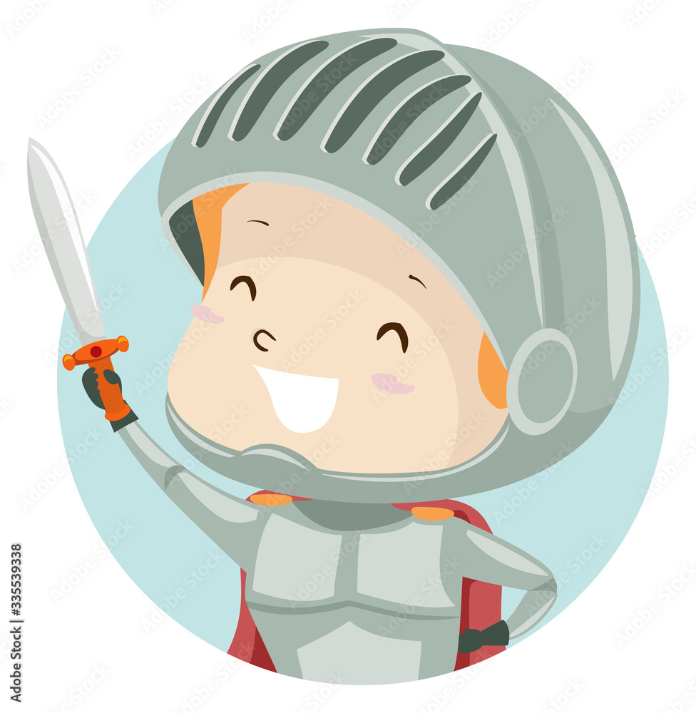 Kid Boy Personality Adjective Brave Illustration Stock Vector | Adobe Stock