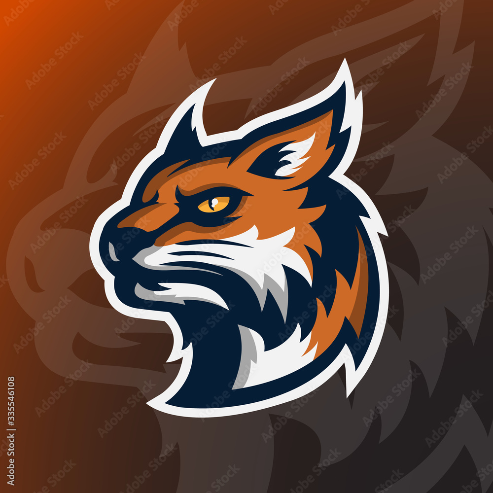 Angry Wildcat head mascot logo Stock Vector | Adobe Stock