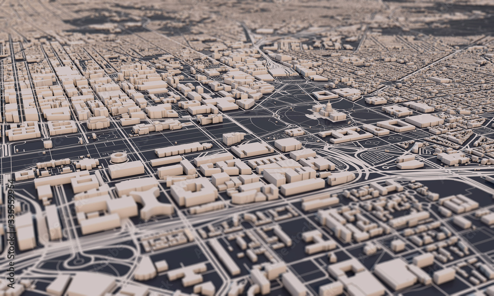 Washington DC city map 3D Rendering. Aerial satellite view. Stock ... Washington DC city map 3D Rendering. Aerial satellite view. Stock ...