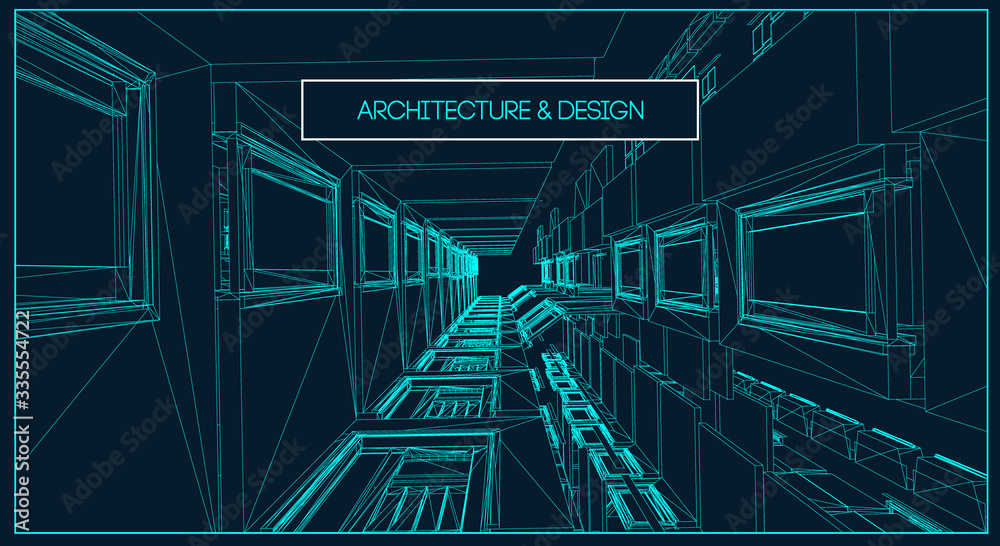 Architecture line background. Building construction sketch vector ...