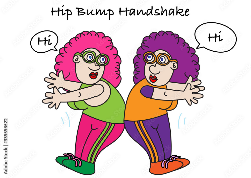 funny hip bump handshake alternative vector illustration Stock Vector ...