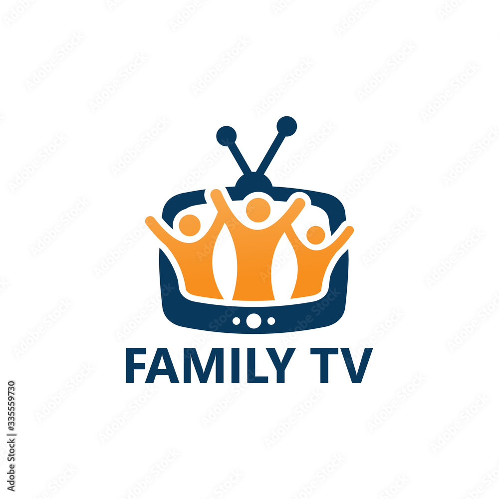 Family Television Logo Template Design Stock Vector | Adobe Stock