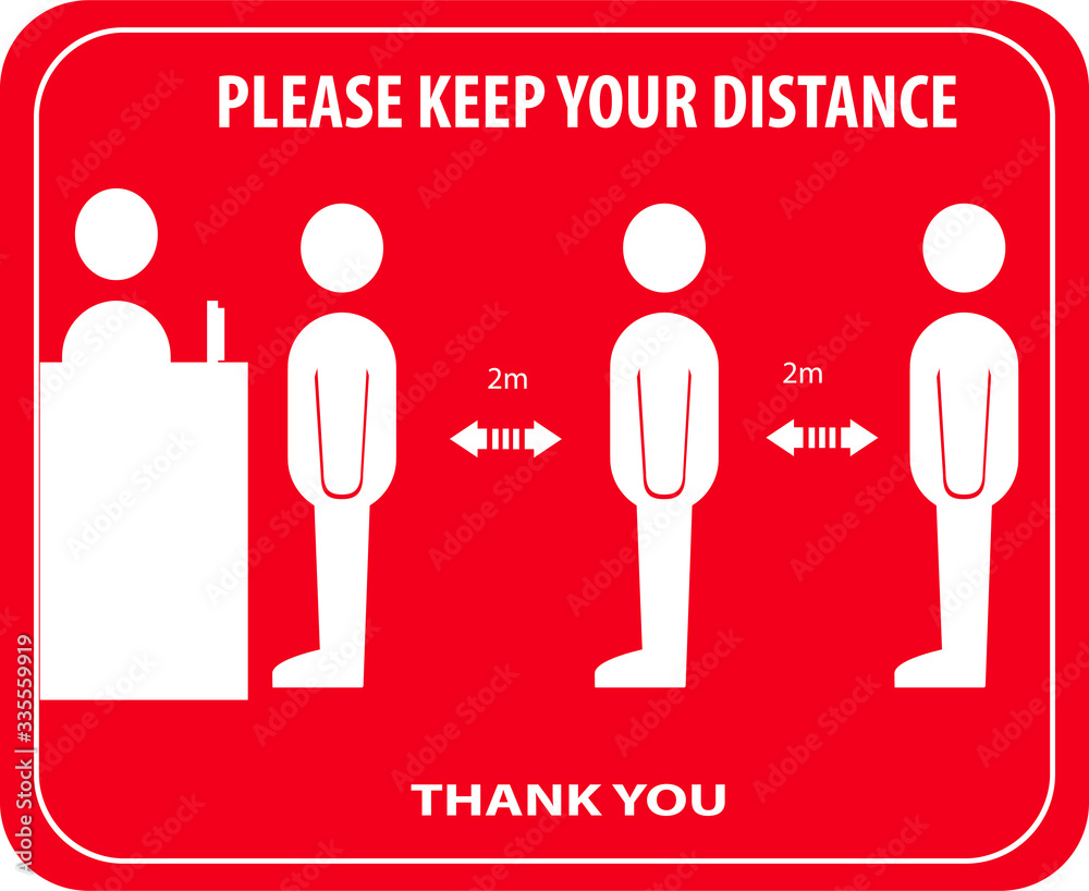 Please Keep Your Distance, sign and sticker vector illustration.social ...