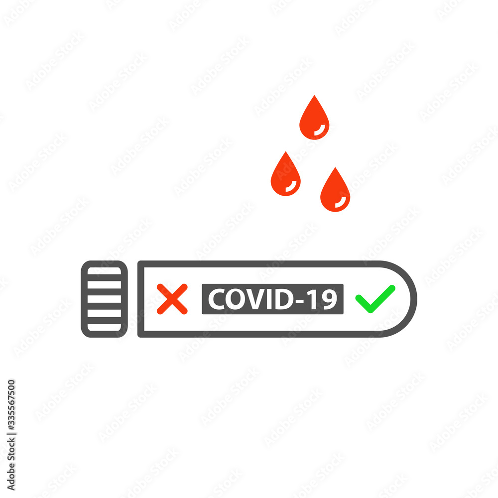 Laboratory test for covid-19 icon in flat style.Vector illustration ...