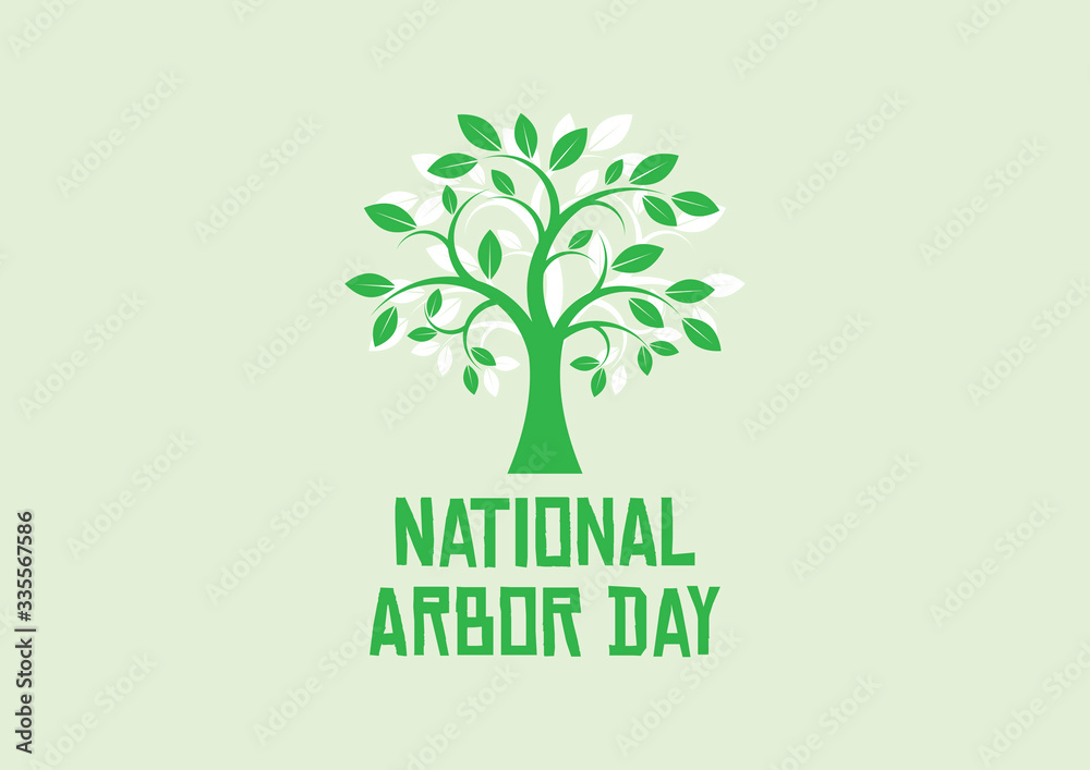 National Arbor Day vector. Green Tree silhouette vector. Simple Tree ...