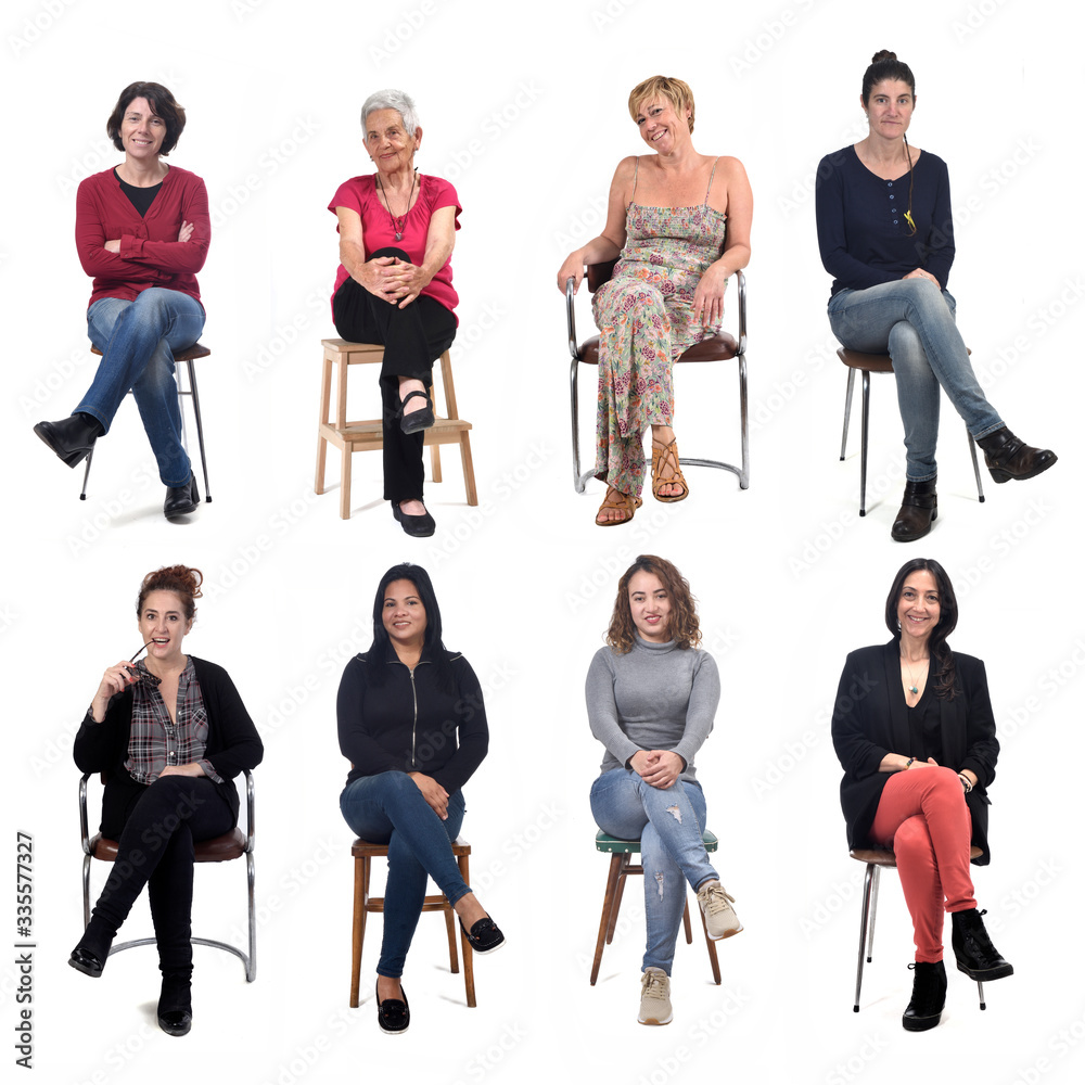 Women Groups Sitting In Chair