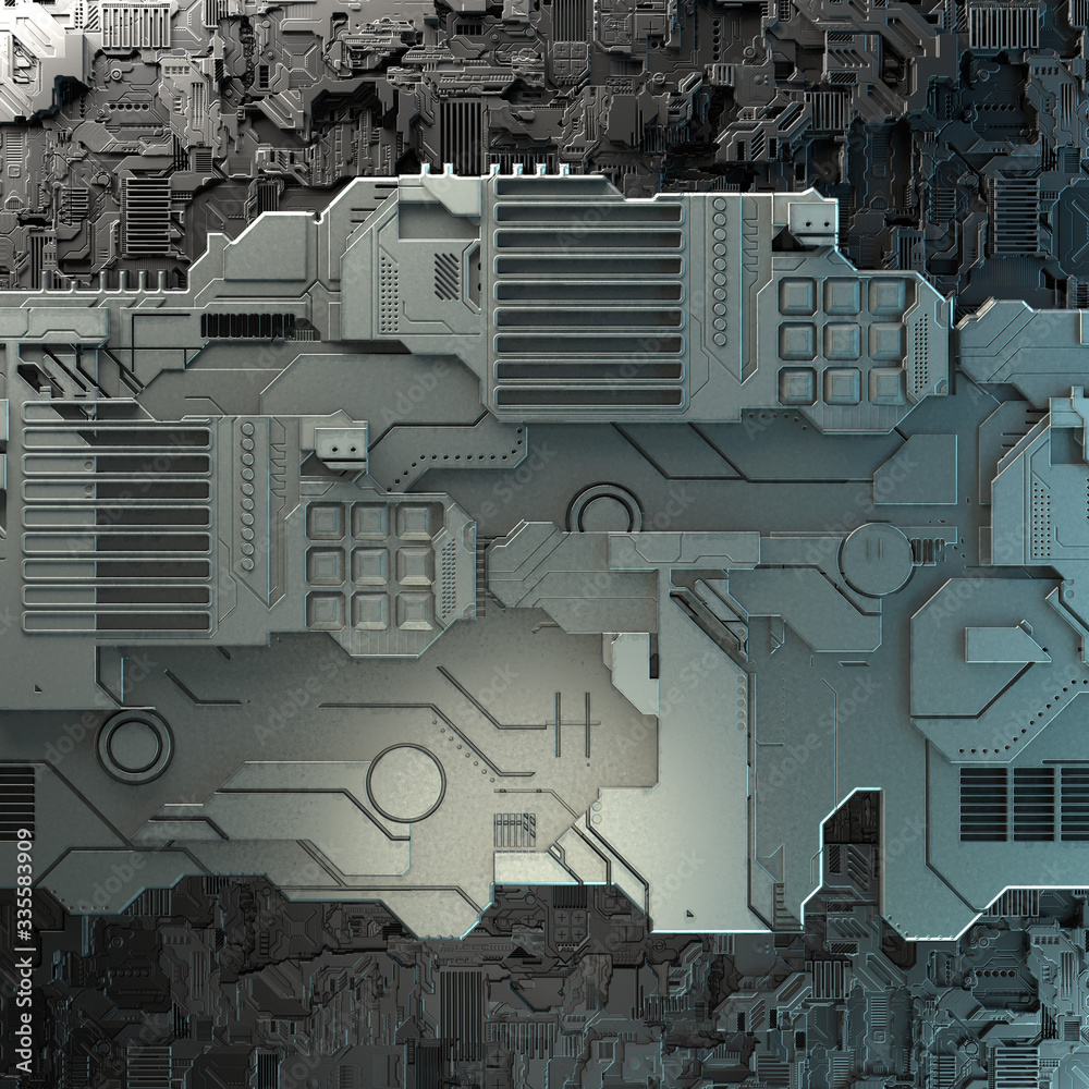 SciFi Panels. Futuristic texture. Spaceship hull geometric pattern. 3d ...