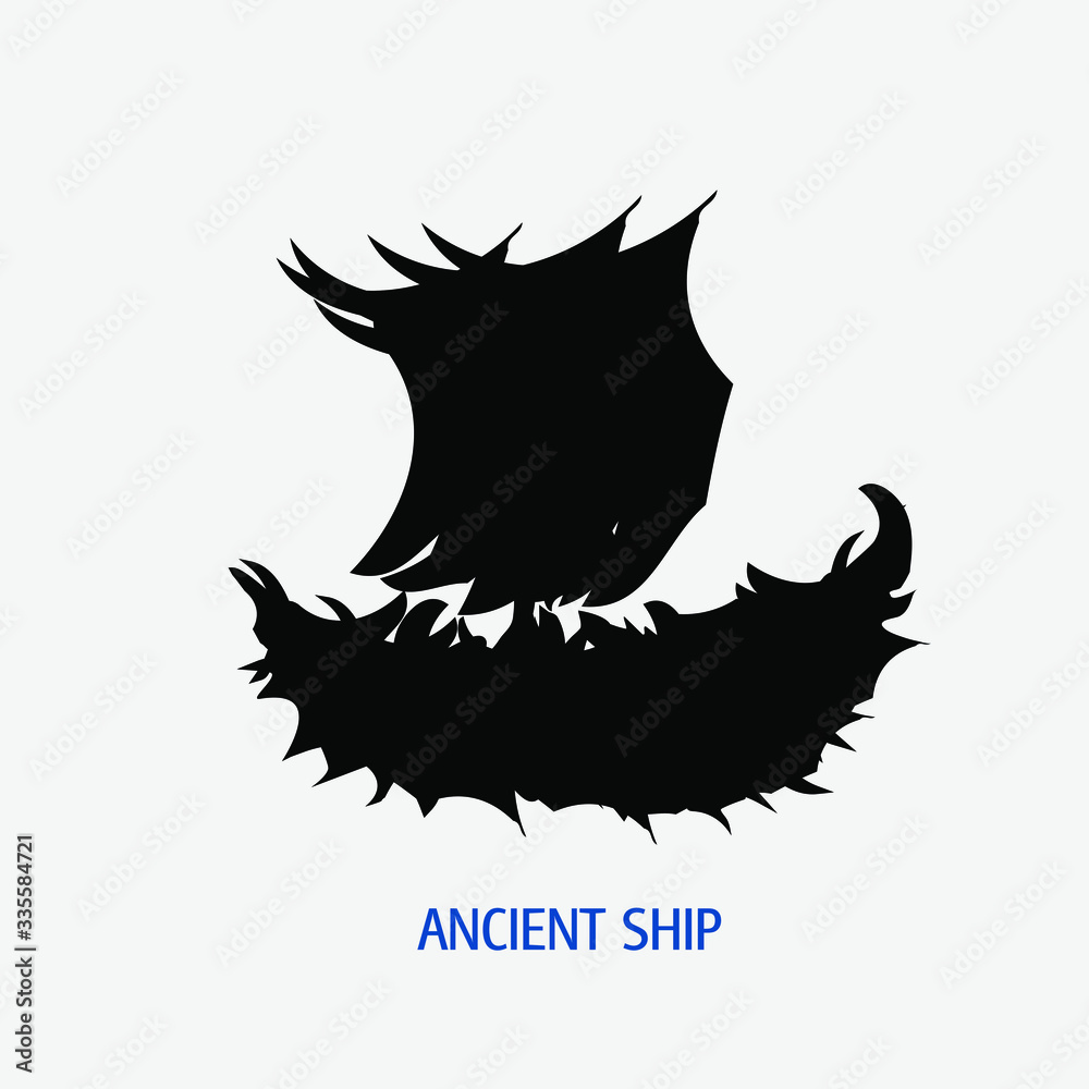 Ancient medieval ship logo sign icon Viking scandinavian design Norman ...