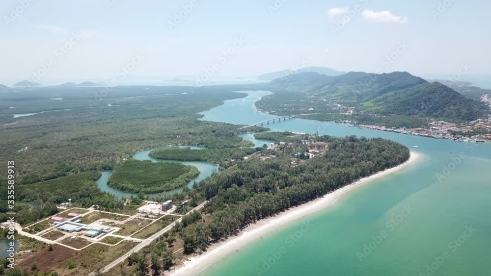 An aerial view of Lanta noi island and Lanta isaland with the Siri ...
