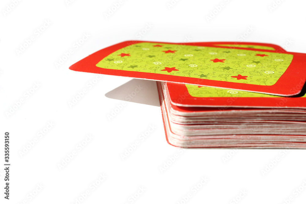 multi-colored cards for a board game on a white background. Board game ...