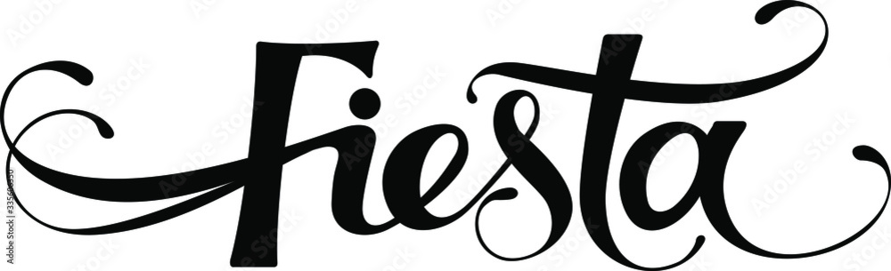 Fiesta - custom calligraphy text Stock Vector | Adobe Stock