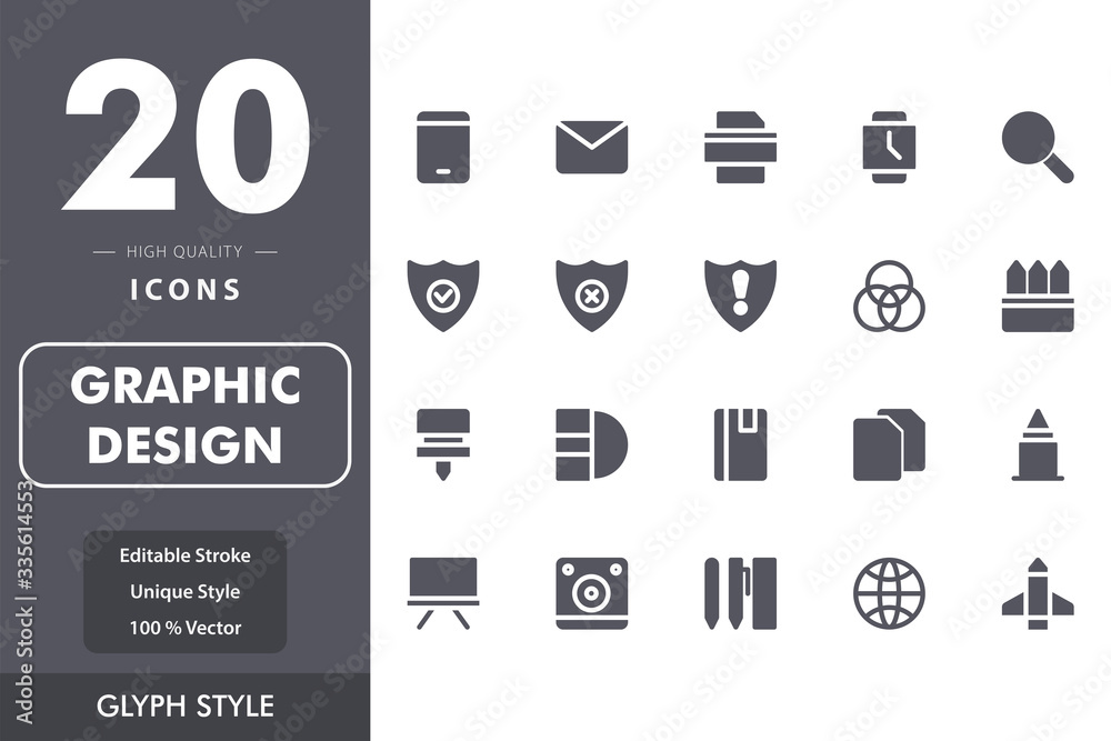 graphic design icon pack isolated on white background. for your web ...