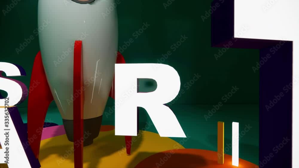 Start up idea business concept. Rocket on colour background..Low Poly ...