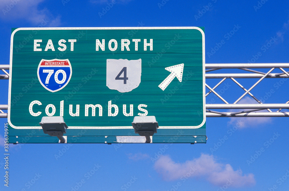 Road sign for Columbus, Ohio Stock Photo | Adobe Stock