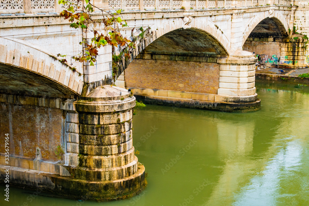 Rome, Italy. Close up on Ponte Principe Amedeo Savoia Aosta/ PASA ...