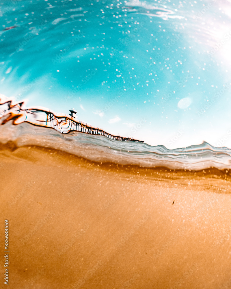 Underwater Beach and Pier Stock Photo | Adobe Stock