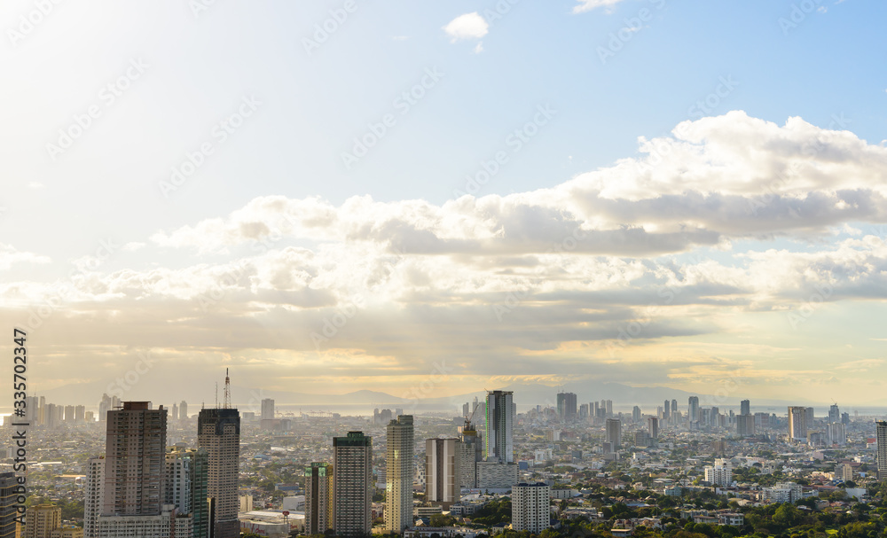 Makati skyline Manila, The Philippines at sunset. Stock Photo | Adobe Stock