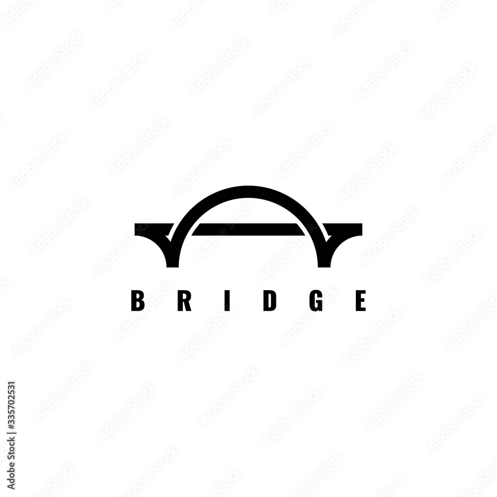 Simple bridge logo design vector template Stock Vector | Adobe Stock
