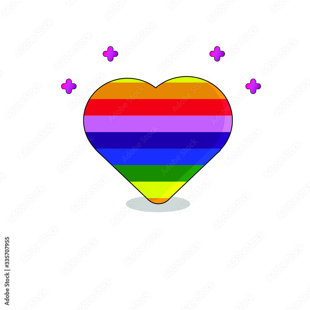 Rainbow Heart Shape
