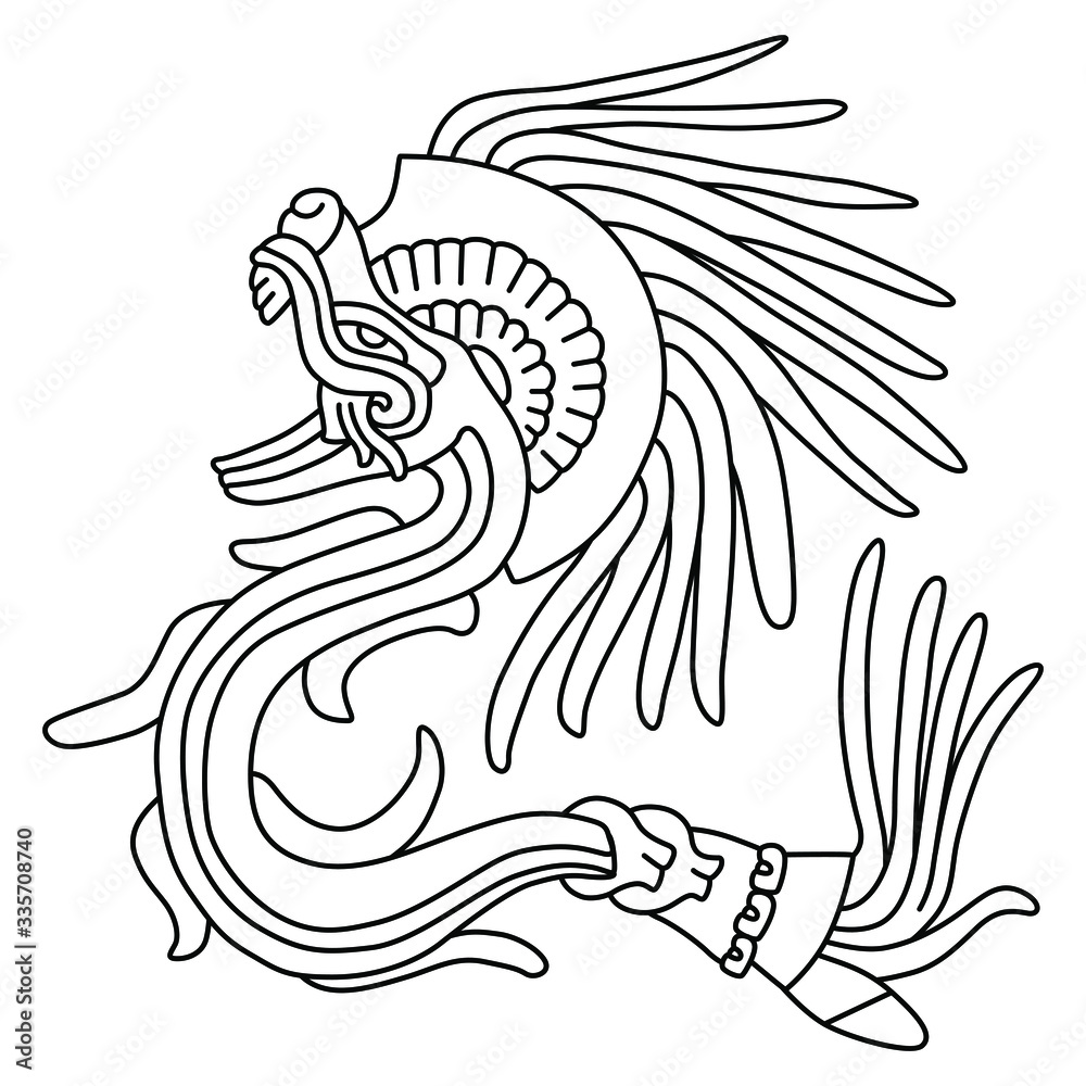 Vecteur Stock Isolated vector illustration. Feathered Serpent ...