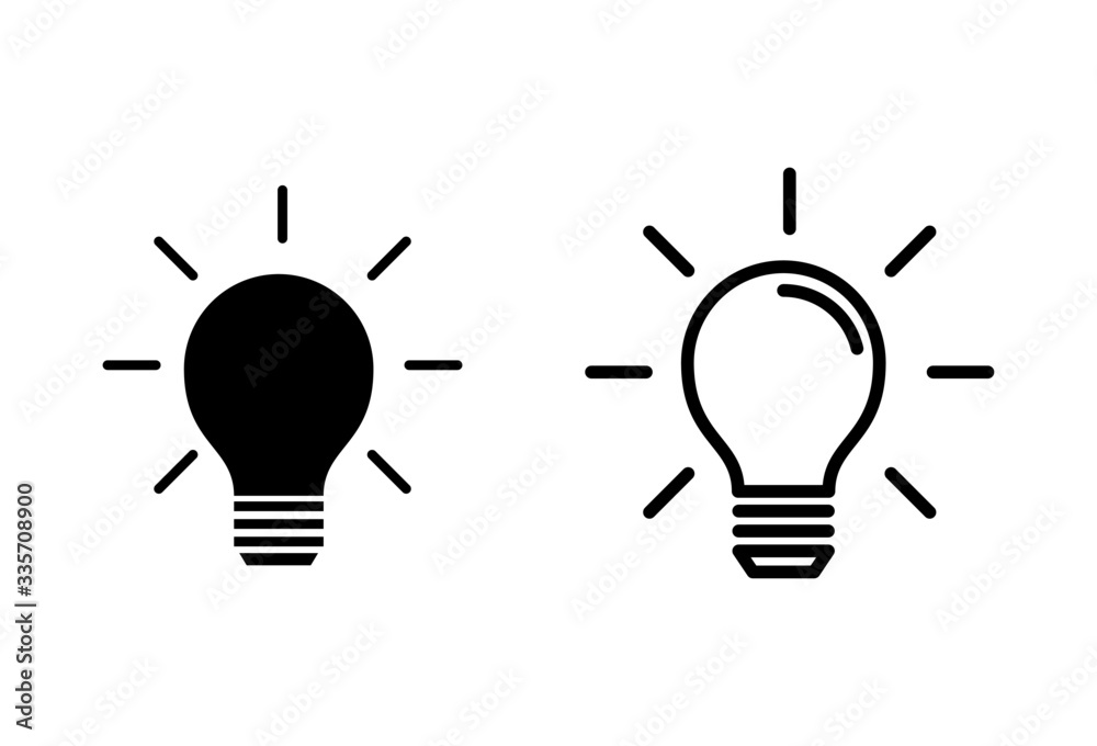 Lamp icons set on white background. Light bulb icon vector. Idea vector ...