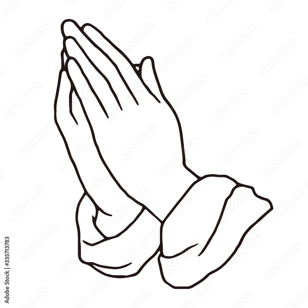 vector illustration of "Praying hands" Stock Vector | Adobe Stock