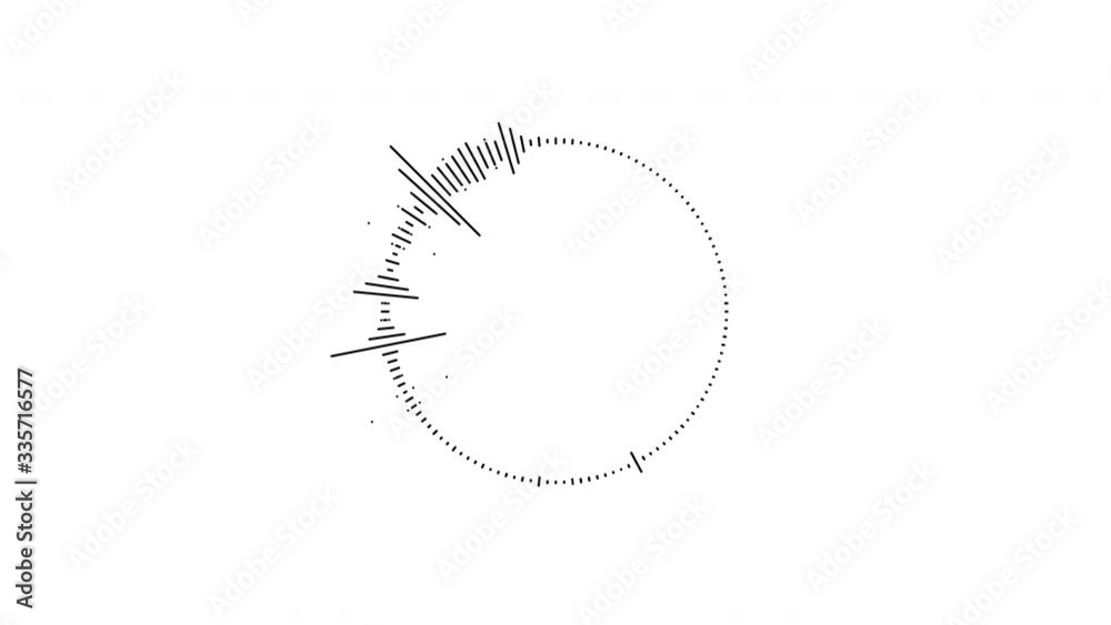 A simple black and white audio visualization effect; black soundwave on ...