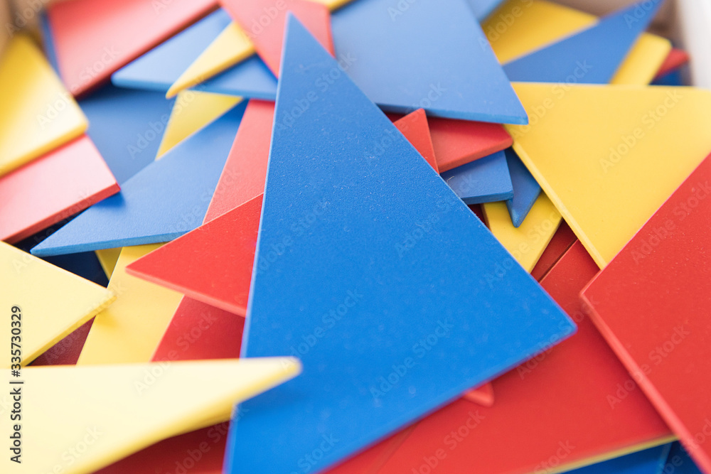Geometric material in Montessori classroom for the learning of children ...