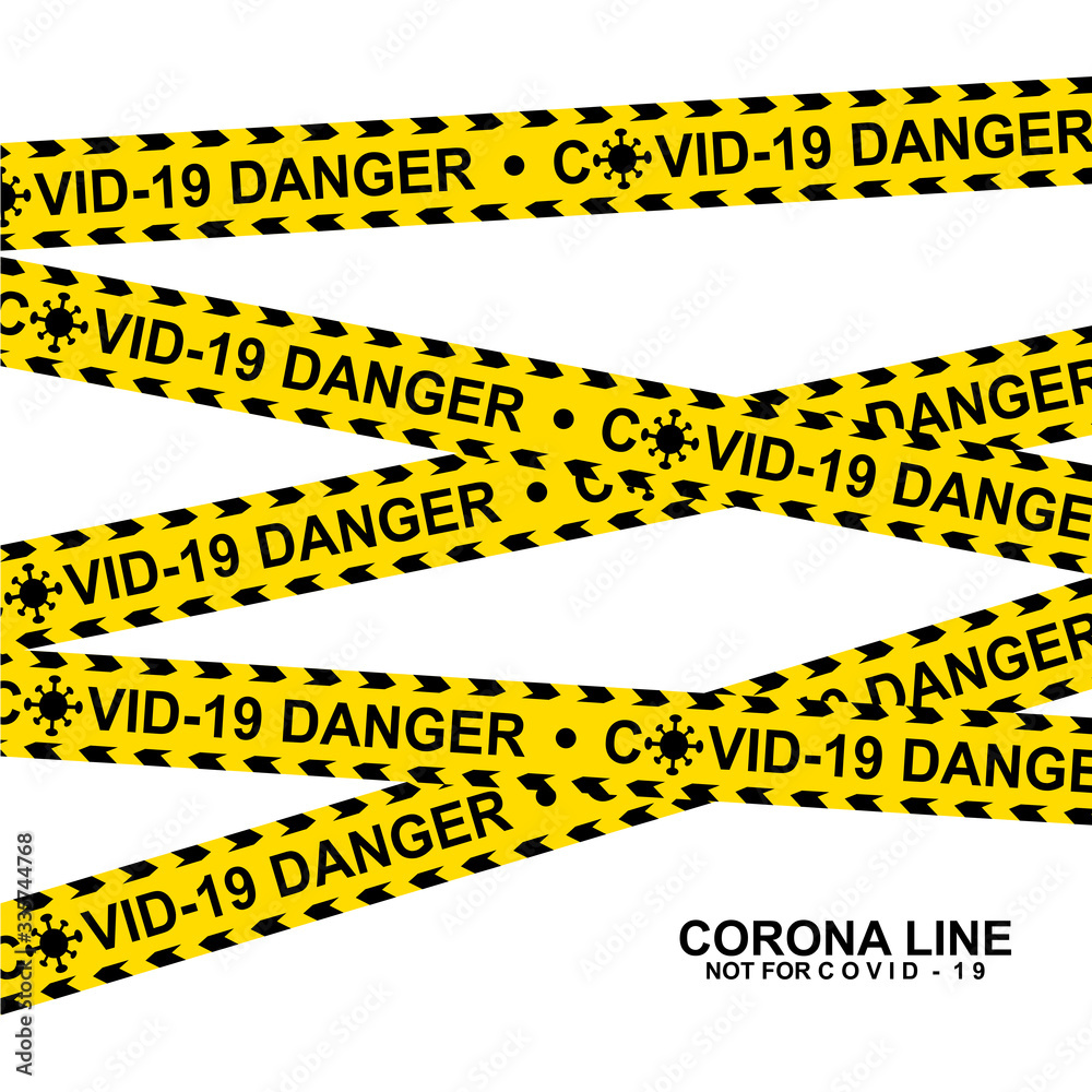 warning sign for coronavirus. symbols are prohibited from crossing ...