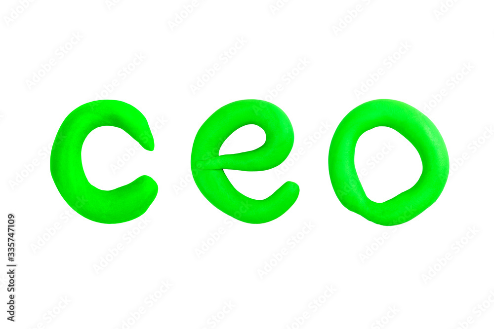 Green CEO, chief executive officer, managing director text, letters ...