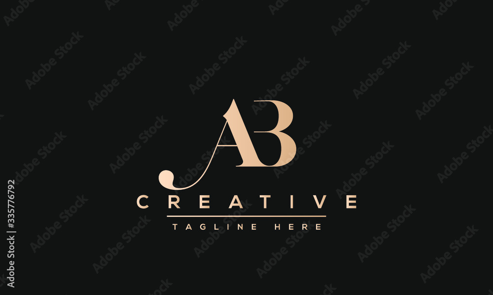 AB Letter logo Design Template Vector. Modern letters A B, A&B Alphabet ...