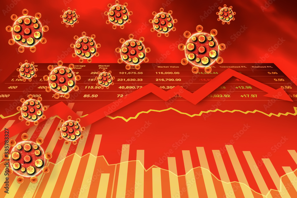Global economic investment on stock market index down panic because of ...