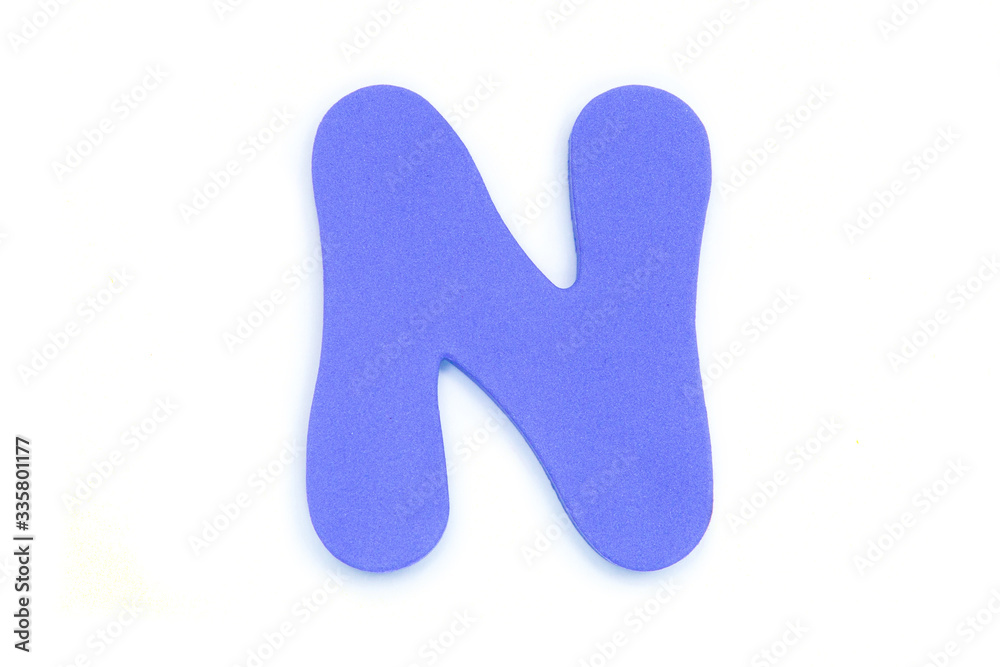 Colored letter N on white background, symbol and sign. template ...