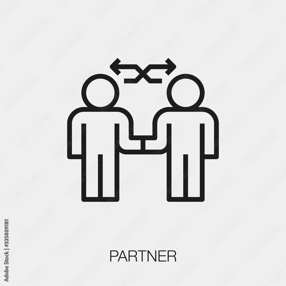 partner icon vector. Linear style sign for mobile concept and web ...