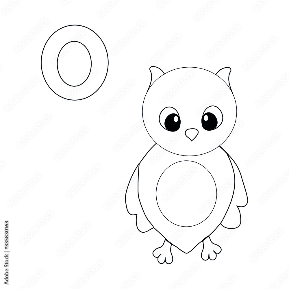 Printable coloring page for kindergarten and preschool. Card for study ...