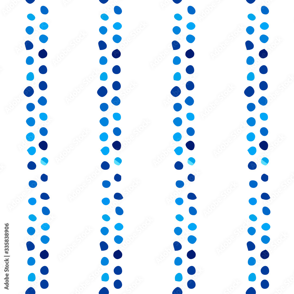 Seamless pattern with blue polka dot vertical lines of different shades ...