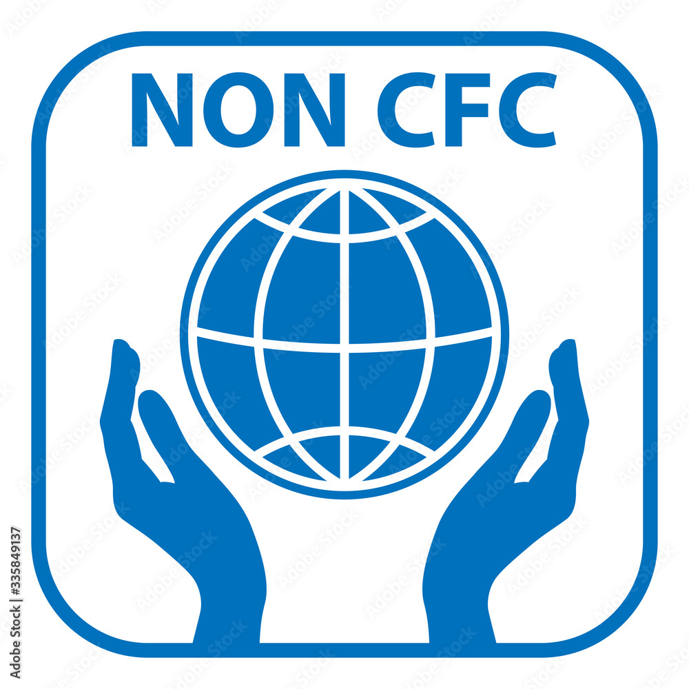 Non CFC icon. Ozone friendly sign. Globe green symbol. Logo template ...