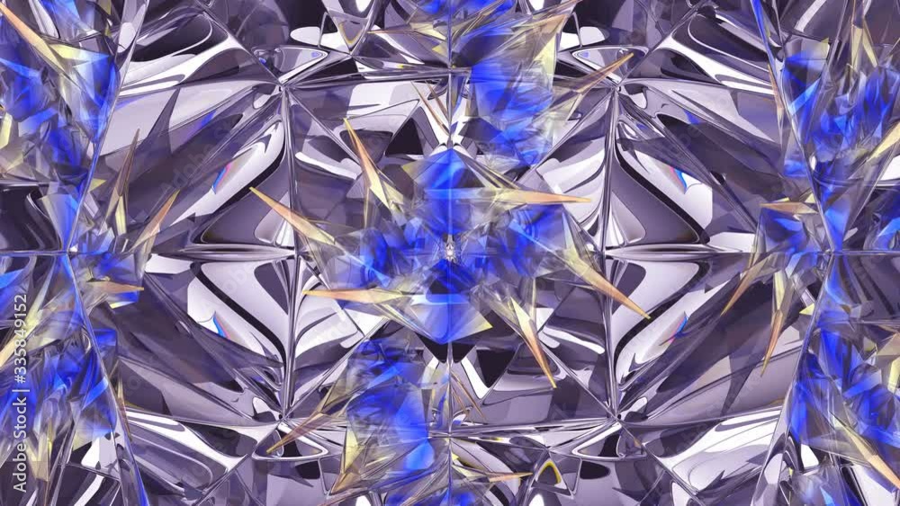 kaleidoscope abstraction rotating sparkling shiny glass texture ...