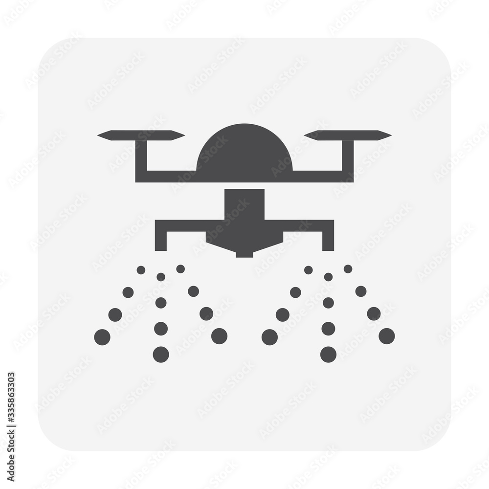 Agriculture drone vector icon. Sprayer vehicle technology for ...