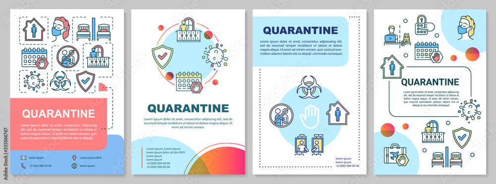 Quarantine, self-isolation and health care brochure template. Flyer ...