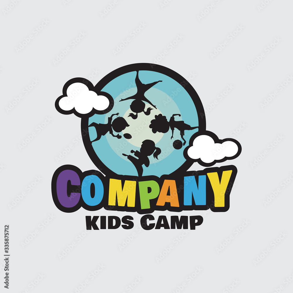 kids camp vector graphic with funny cartoon style. Best for kids camp ...