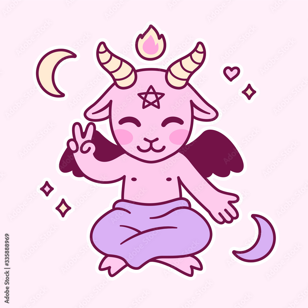 Cute cartoon Satan Stock Vector | Adobe Stock