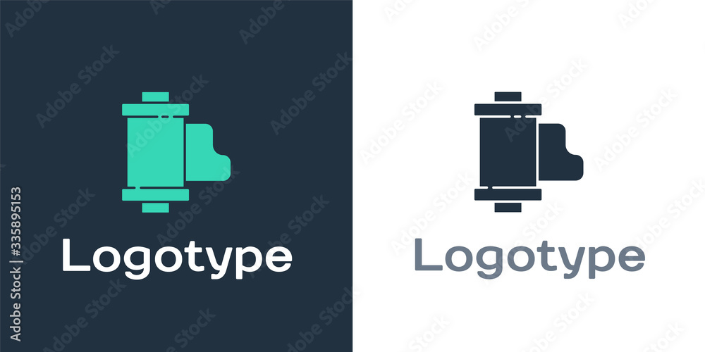 Logotype Camera vintage film roll cartridge icon isolated on white ...