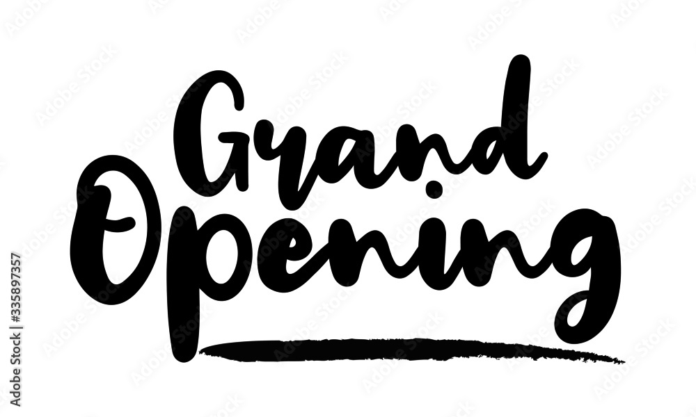 Grand Opening - inspirational quote, typography art with brush texture ...