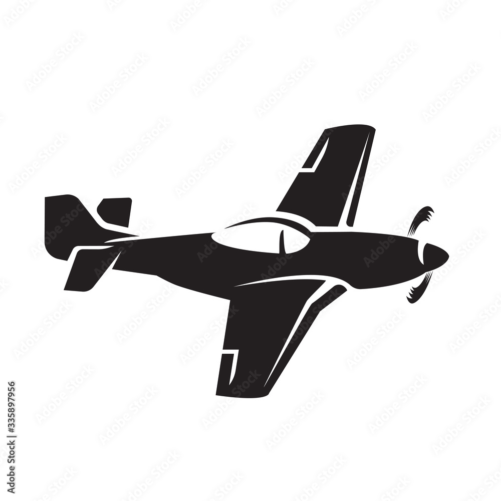 Legendary WWII american fighter aircraft vector icon. Stock Vector ...
