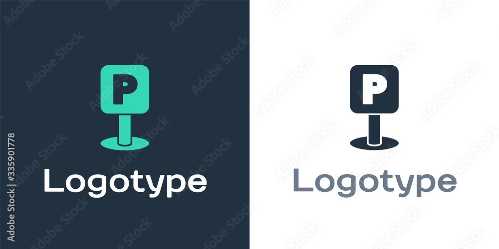Logotype Parking icon isolated on white background. Street road sign ...