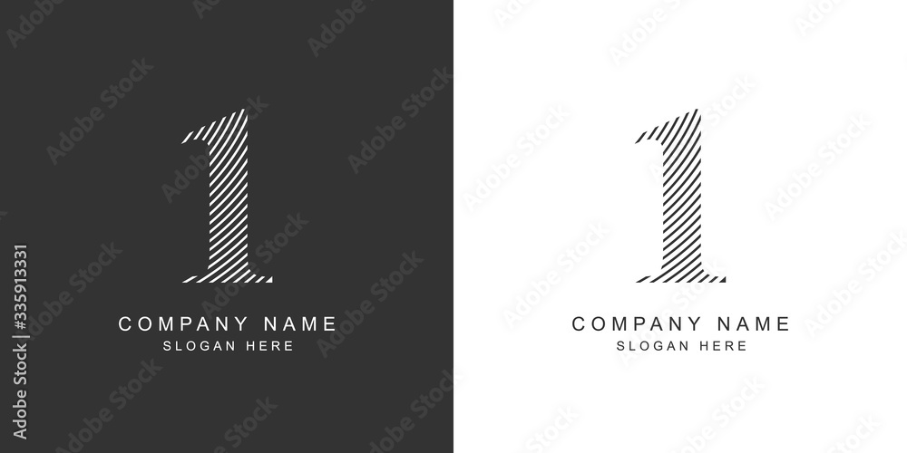 1 logo. 1 number icon. Vector illustration. Stock Vector | Adobe Stock